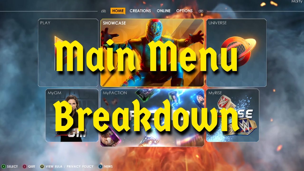 WWE 2K22 Main Menu Breakdown - YouTube