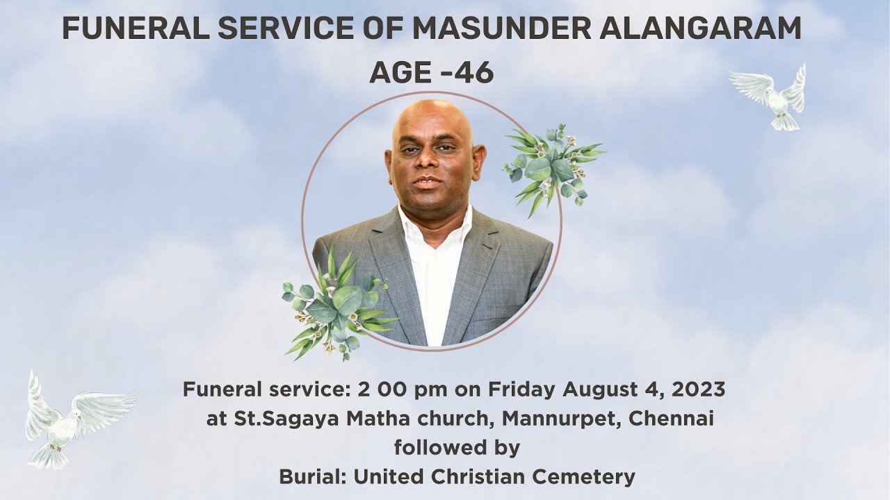 Funeral service of Masunder Alangaram. Age -46 - YouTube