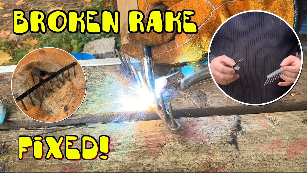 Tool Repair: Welding and riveting a classic old rake. - YouTube