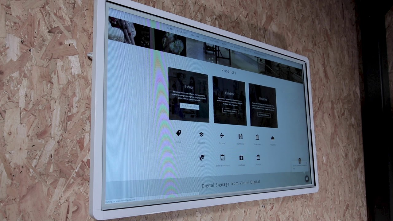 43" and 49" Landscape Wall Mounted Interactive Touch Screen Displays ...