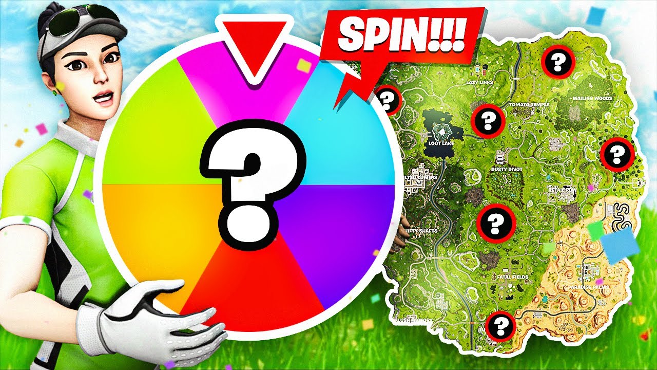Using a SPIN WHEEL to Choose where I Drop in FORTNITE! - YouTube