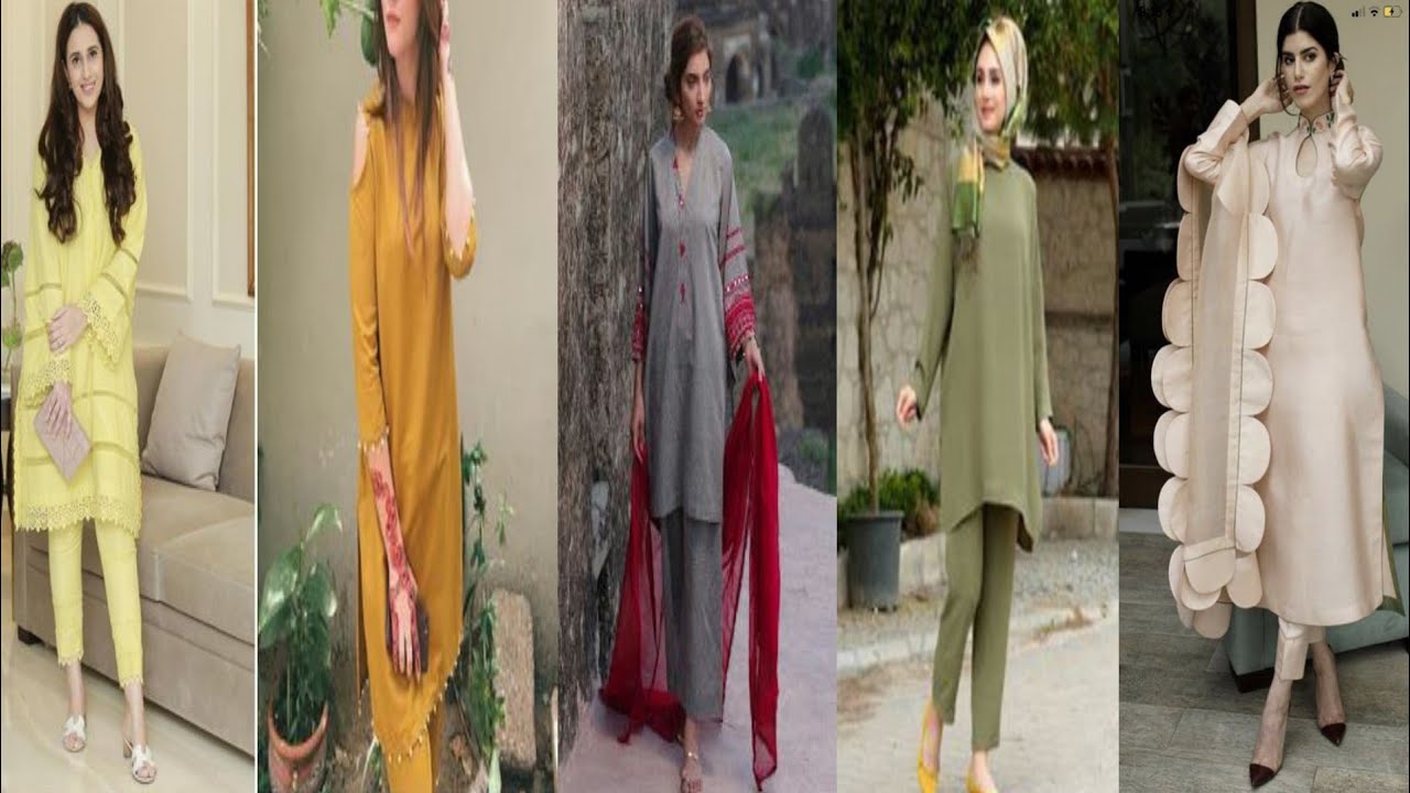 Latest One Colour Casual Dress Designs||Plain, Simple,Stylish One ...
