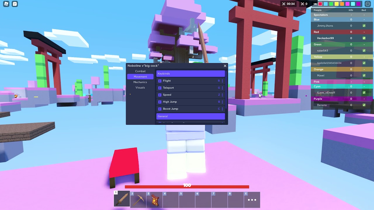 New bedwars script ROBLOX Noboline 1.4 GUI hack - YouTube