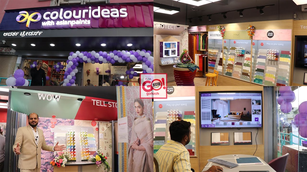 GRAND OPENING OF COLOUR IDEAS WITH ASIAN PAINTS ADARSH TRADERS AT M.S.K MILL MAIN ROAD GULBARGA ...