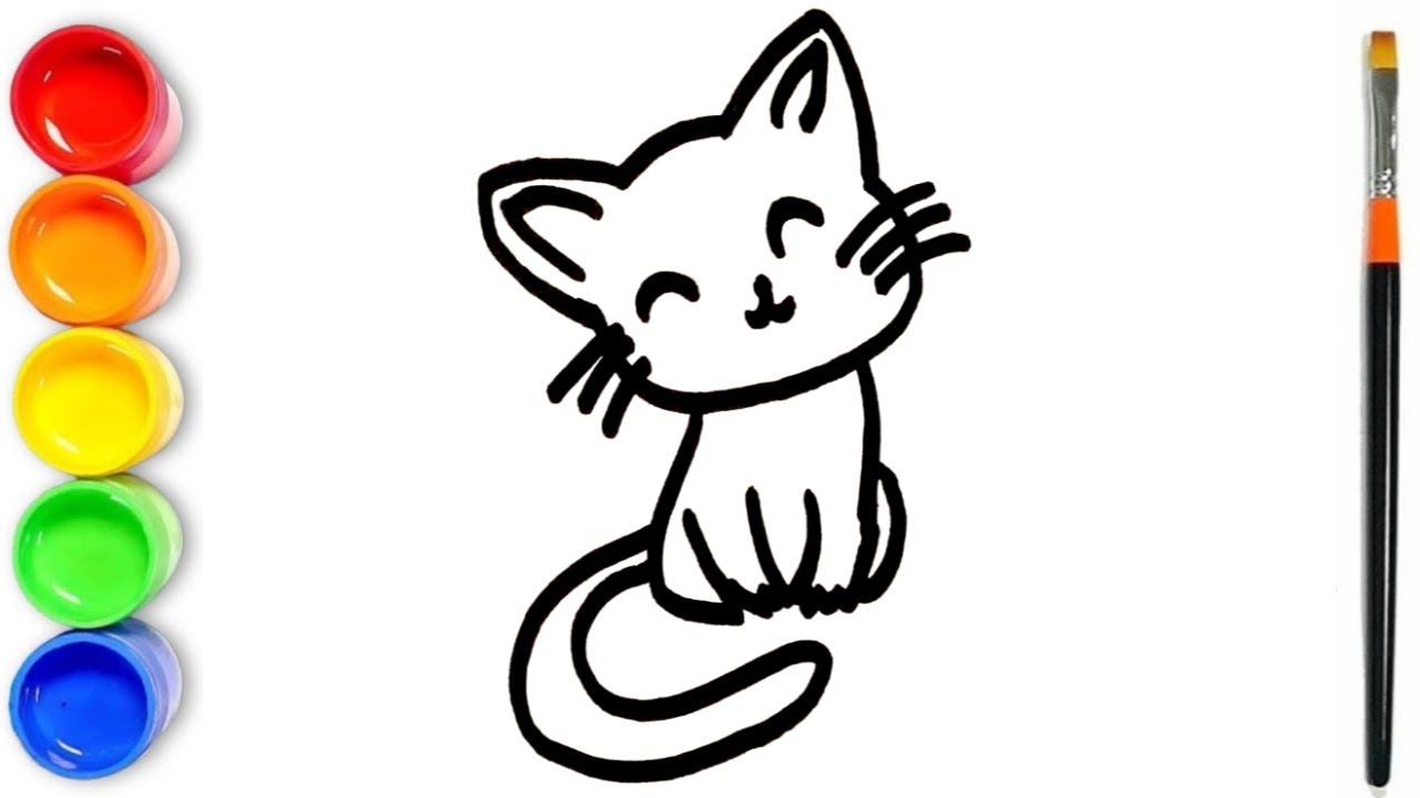 How to draw a Cat, Cat Drawing - YouTube