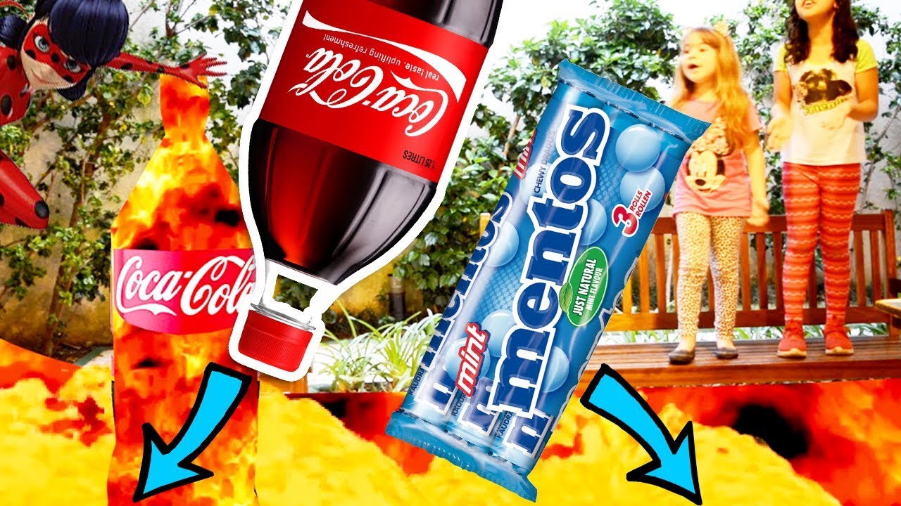 CHÃO É LAVA COM MENTOS E COCA COLA + SALVAMOS A LADYBUG | Lauren Show ...