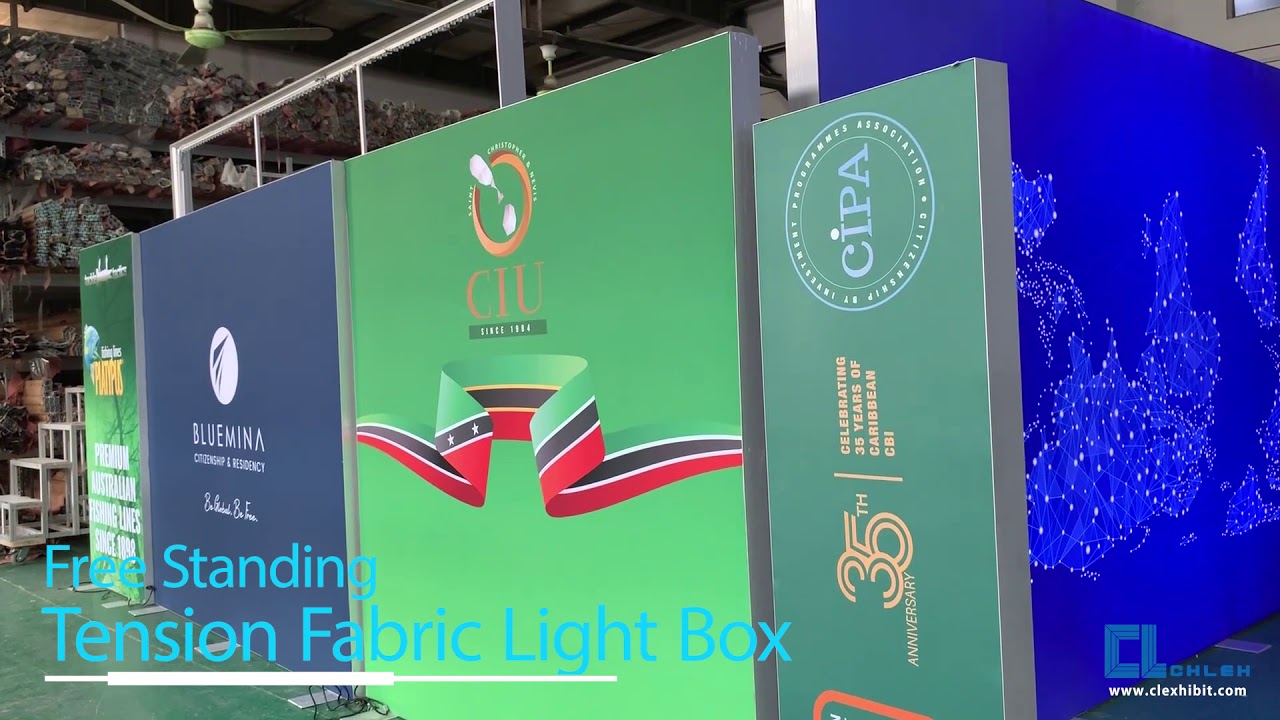 Free Standing Tension Fabric Light Box for Conference - YouTube