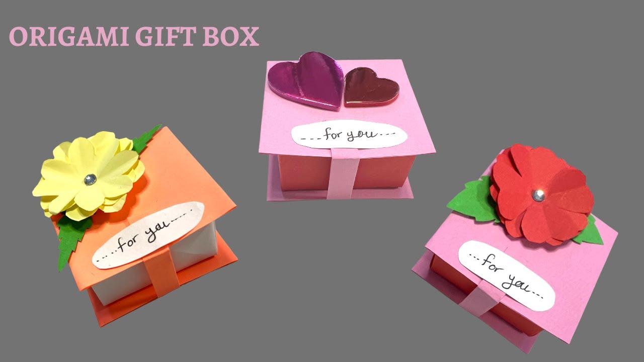 origami gift box DIY how to make an easy origami gift box/DIY gift box ...