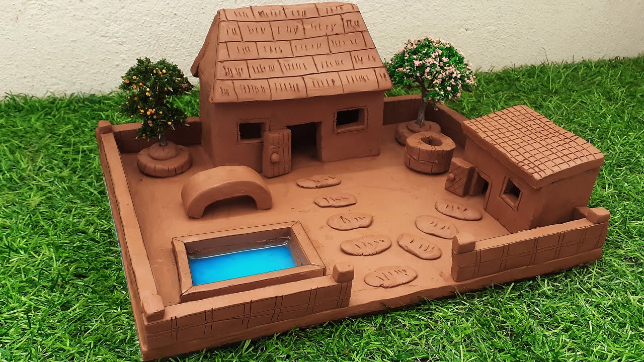 Build a beautiful clay village house, how easy did i make it? | DIY ...