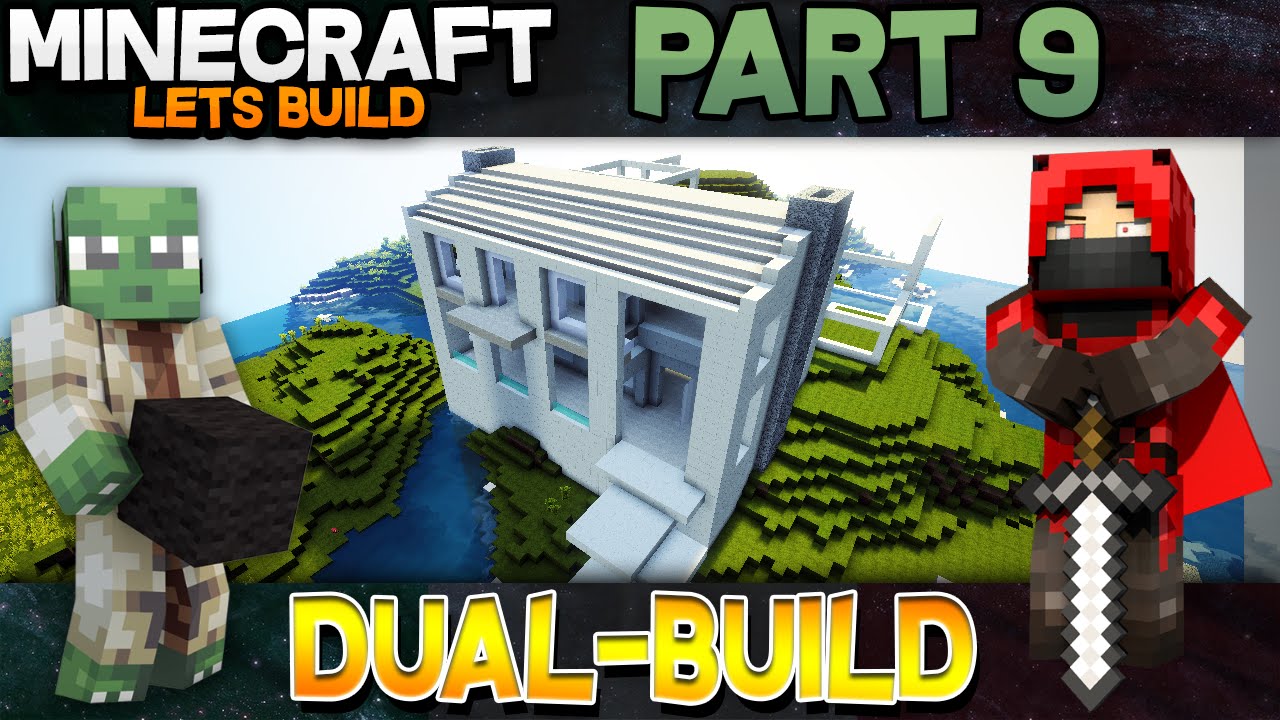 Minecraft Dual Build - Modern House E09 - YouTube