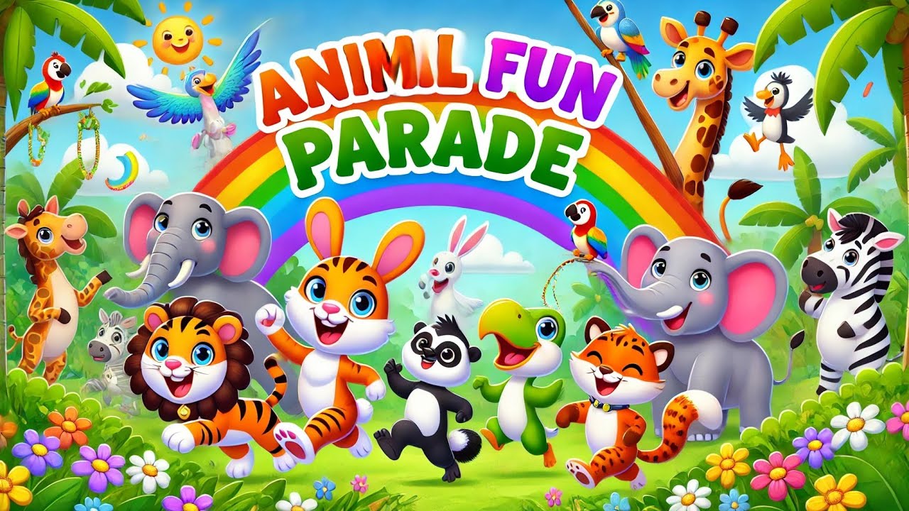 Animal Fun Parade, A Joyful Kids Song with Cartoon Animals! English ...