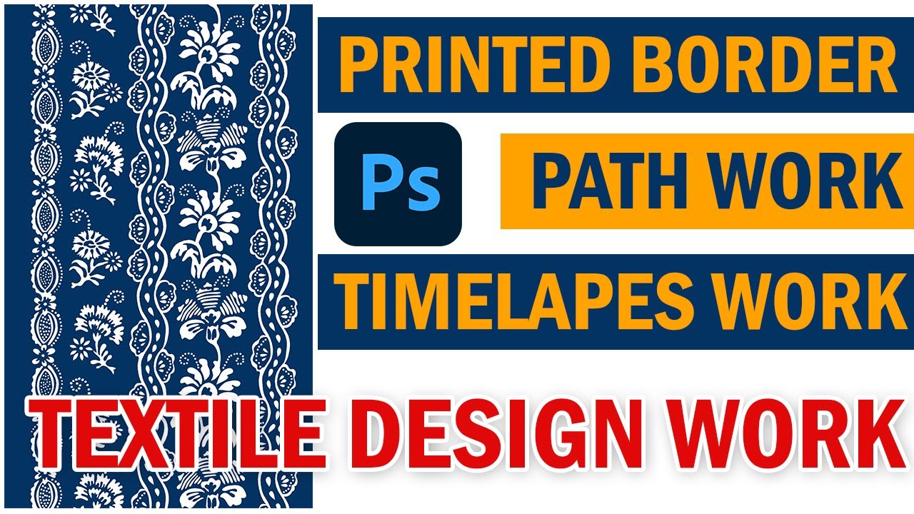 Textile Design Work Border Design Making in Photoshop - YouTube