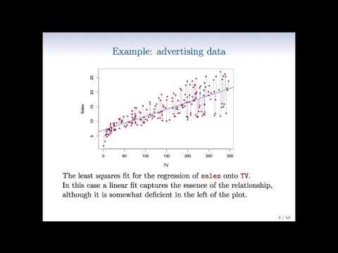 Statistical Learning: 3.1 Simple linear regression - YouTube