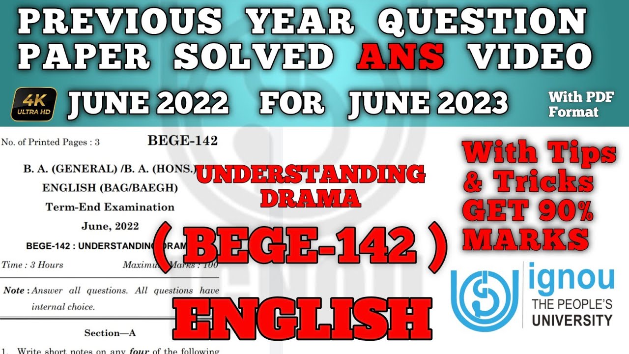 BEGE 142 Previous Year Question Paper Ans | BEGE 142 Study Material | # ...