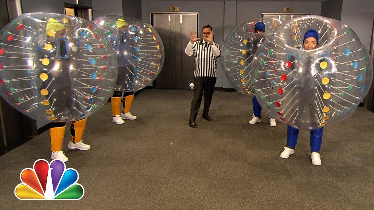 Bubble Soccer with Colin Farrell, Chris Pratt and Frank Knuckles (Late ...
