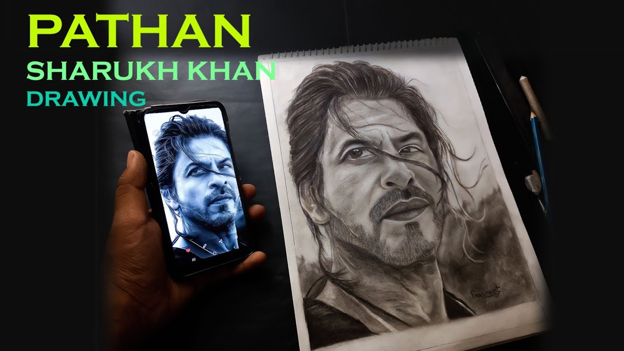 Drawing Pathaan |Shahrukh Khan Pathaan Drawing | Step By Step Turtorial ...