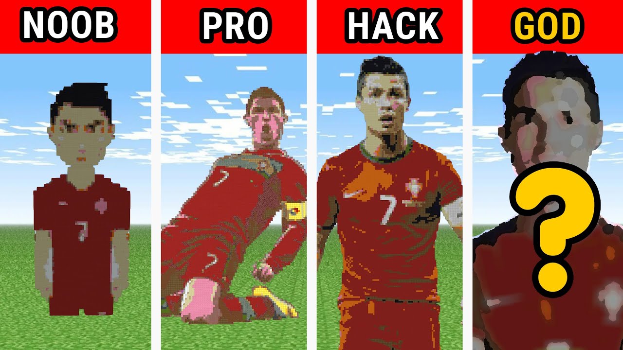 Minecraft CRISTIANO RONALDO ︎ CHALLENGE NOOB vs PRO vs HACKER vs GOD ...