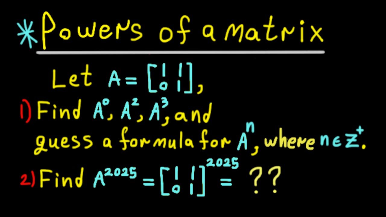 Powers Of A Matrix YouTube