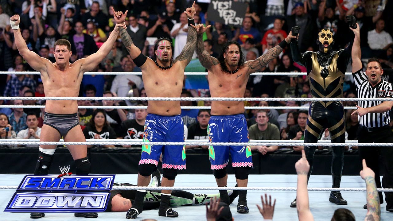 The Usos, Cody Rhodes & Goldust vs. New Age Outlaws, Ryback & Curtis ...