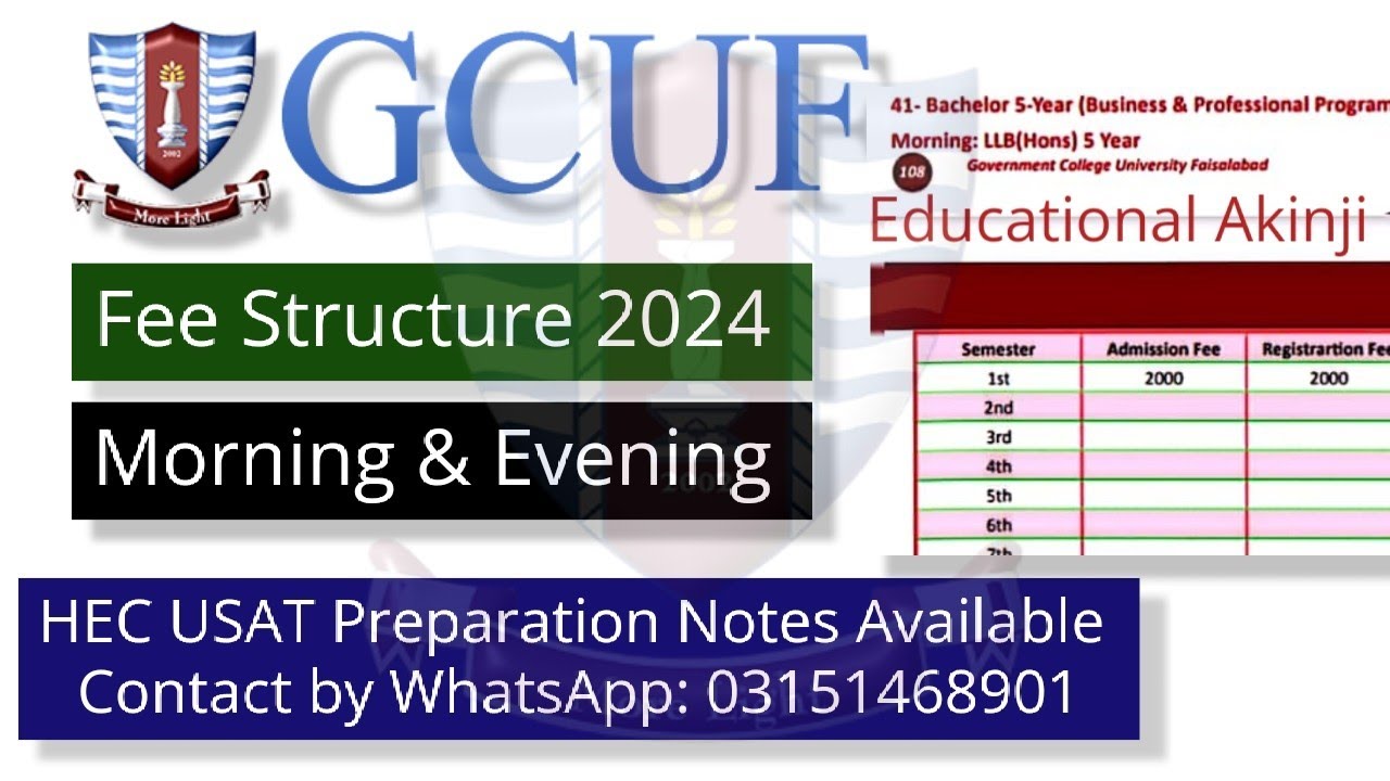 GC University Faisalabad Admissions 2024 | GCUF Fee Structure 2024 ...