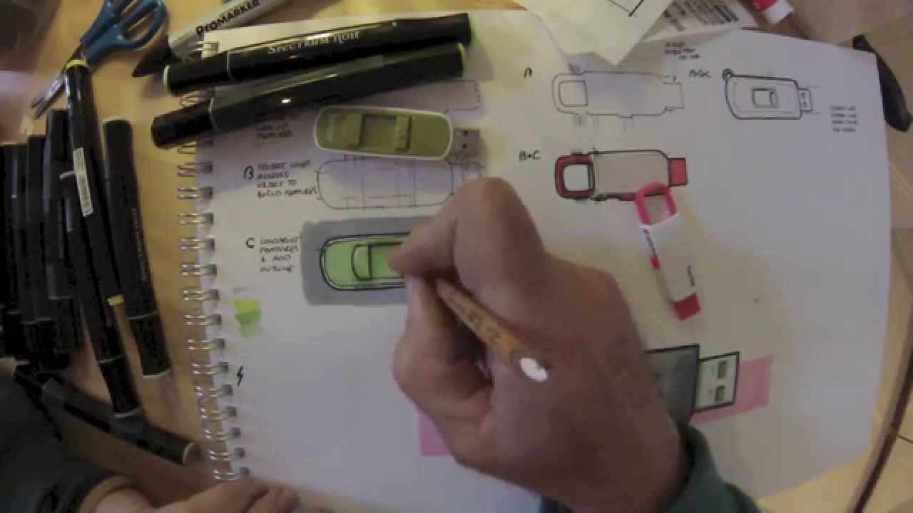 Marker rendering pen drive - YouTube