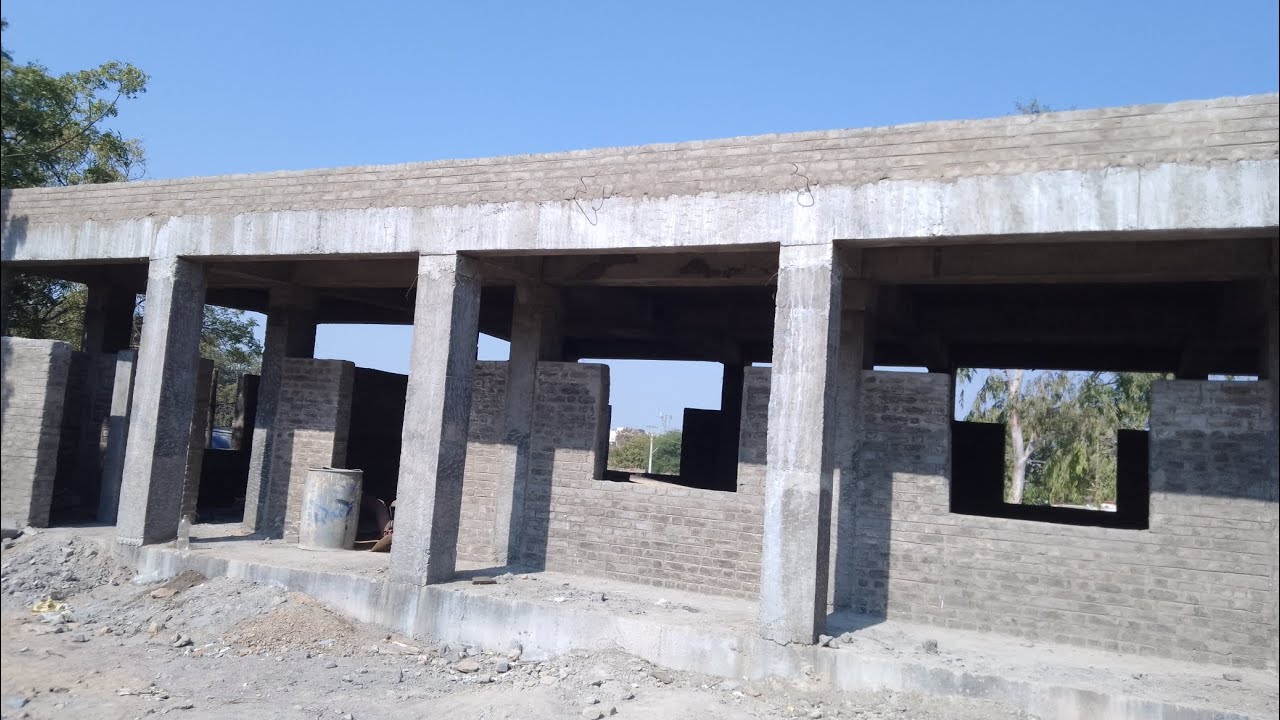 RCC work,beam ,column,slab and masnory work with parapet - YouTube
