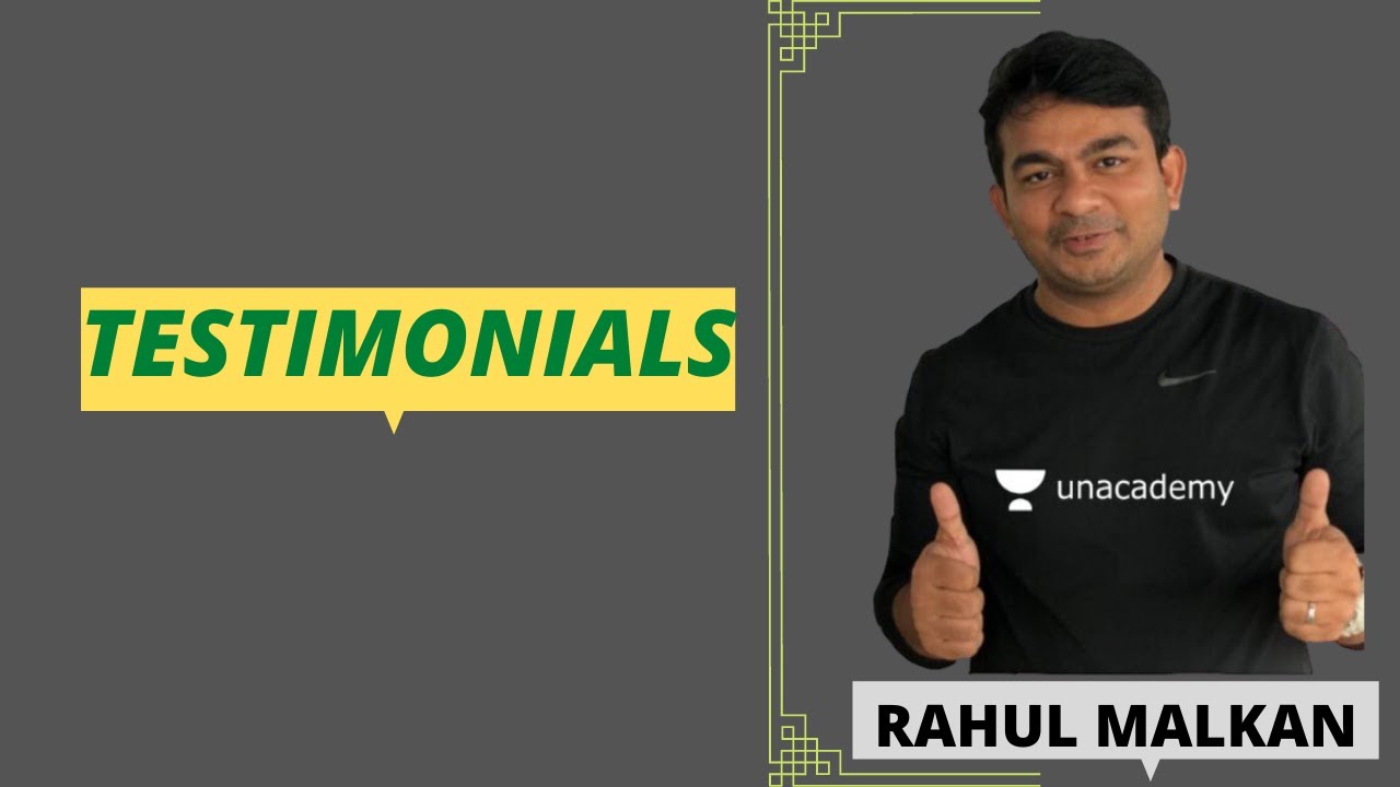 TESTIMONIALS | RAHUL MALKAN - YouTube