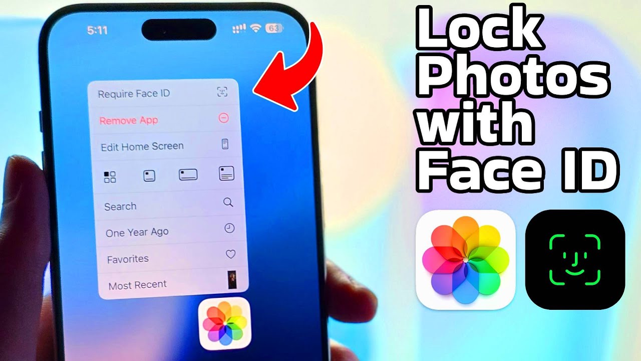 How to Lock Photos with Face ID - iPhone 15 Pro Max IOS 18 - YouTube