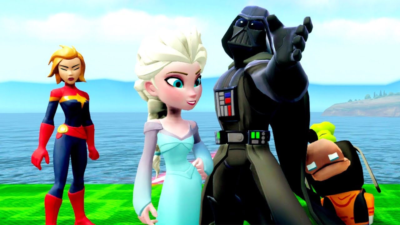 Darth Vader Invades Disney Castle Frozen Elsa (Snow Queen) with ...