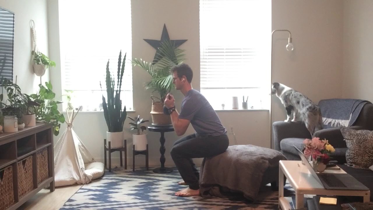 Low box squat hover isometric - YouTube