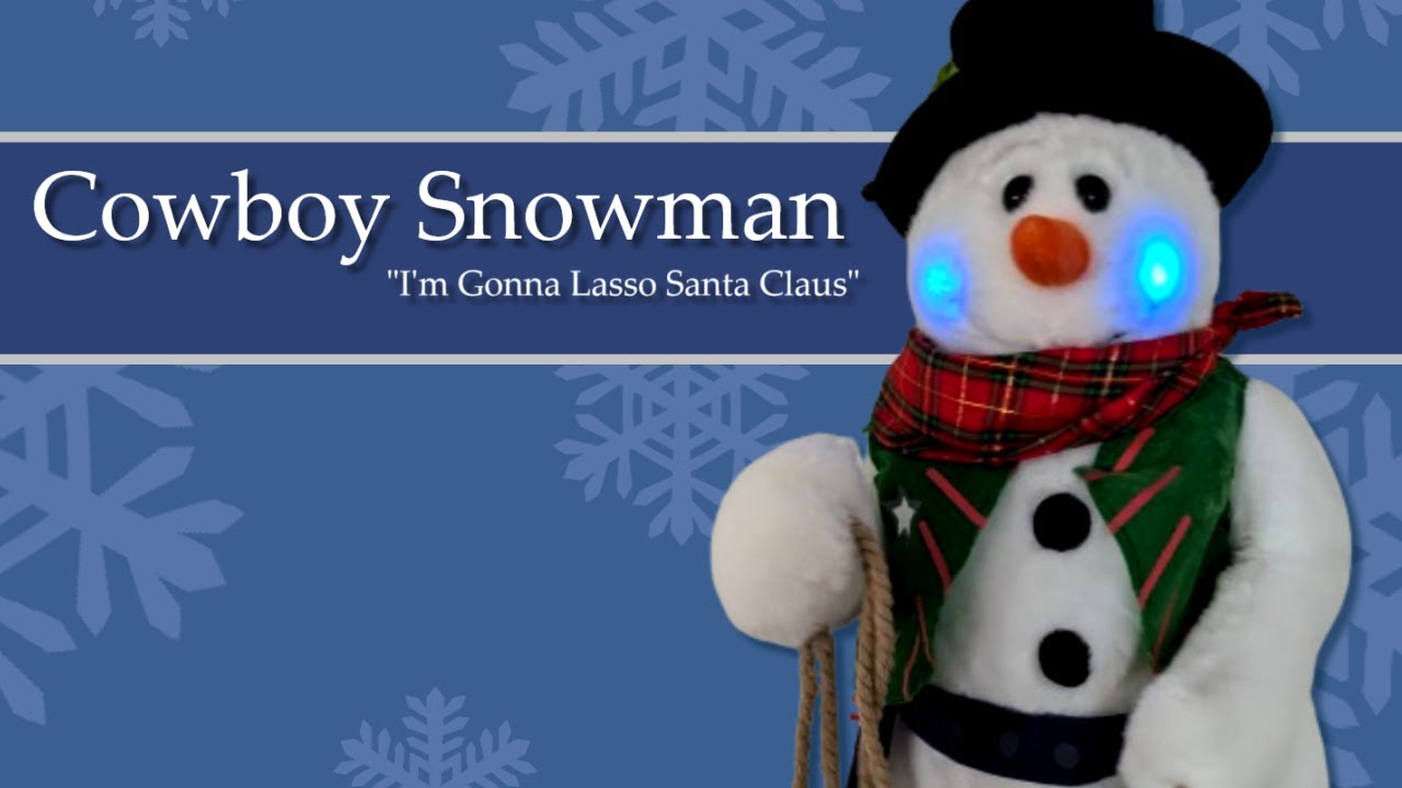 Gemmy Animated Lasso Spinning Cowboy Snowman - YouTube
