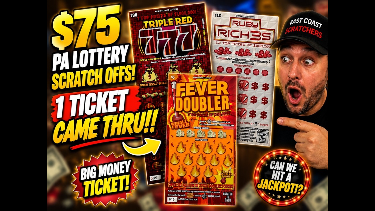 🔥 1 TICKET CAME THROUGH! $75 PA Lottery Scratch-Off Triple Red 777 ...