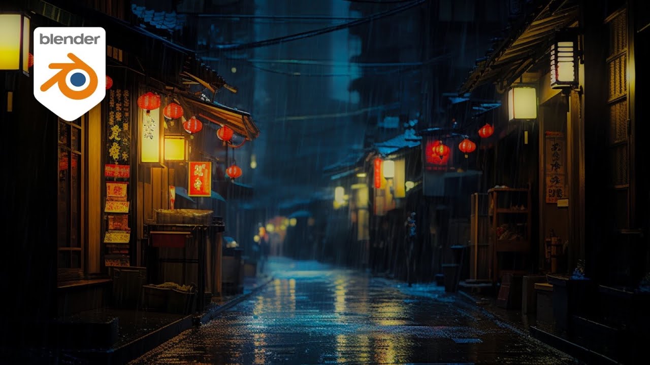 Falling Rain Animation in Blender - YouTube