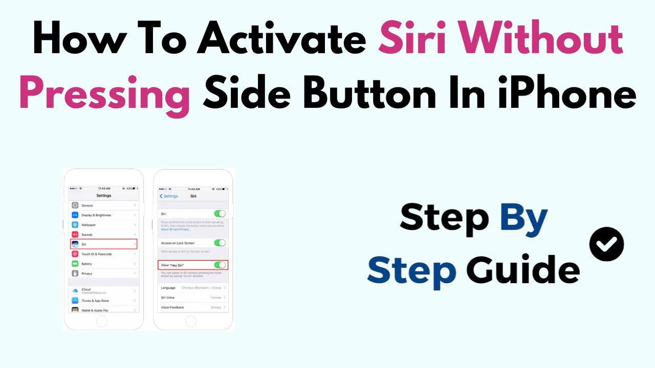 How To Activate Siri Without Pressing Side Button In iPhone - YouTube