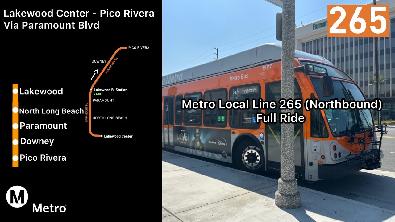 Metro Local Line 265 Northbound: Lakewood Center to Pico Rivera (Full ...