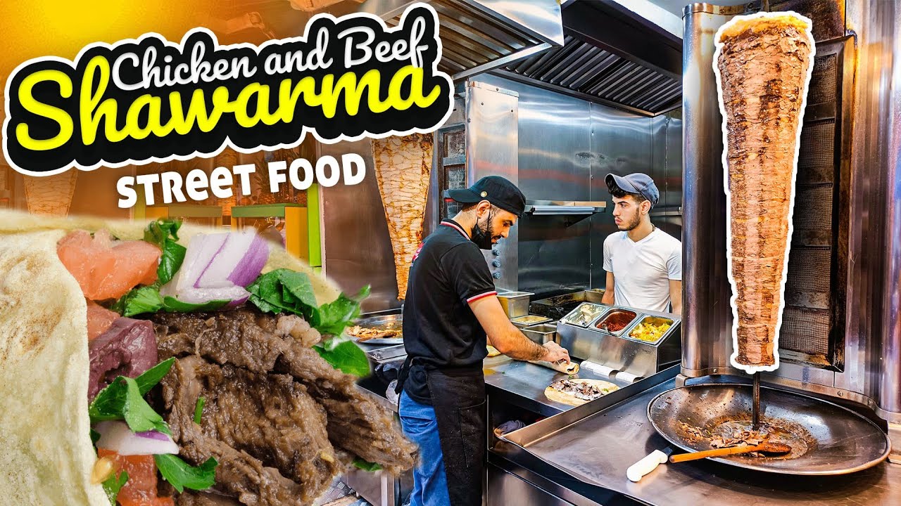 Street Side Popular Chicken and Beef Shawarma | Satisfying Food Making ...