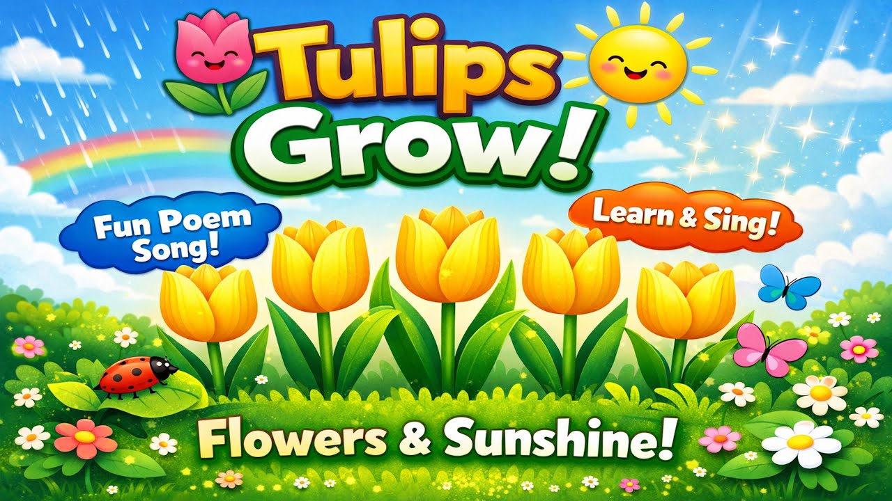 Tulips Grow 🌷 | Kids Learning Poem Song | Flowers Song for Children ...