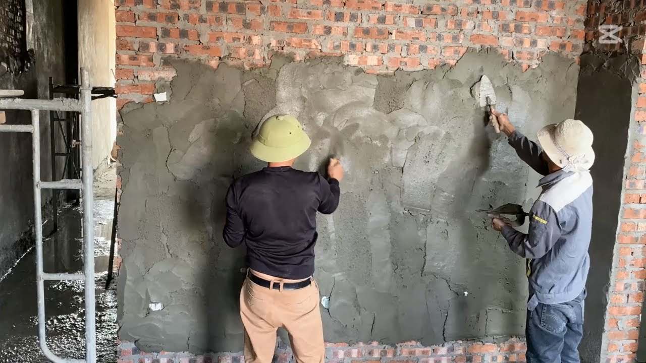 Proper technique for mixing cement and plastering walls | Building a ...