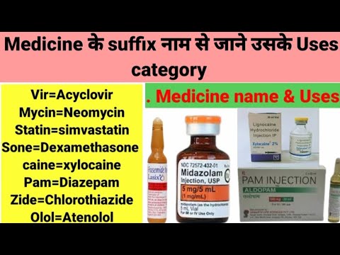 Medicine के suffix name से जाने उसके uses& commonly madicine suffix ...