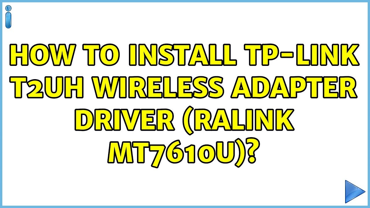 How to install TP-LINK T2UH Wireless adapter Driver (Ralink mt7610u)? (2 Solutions!!) - YouTube