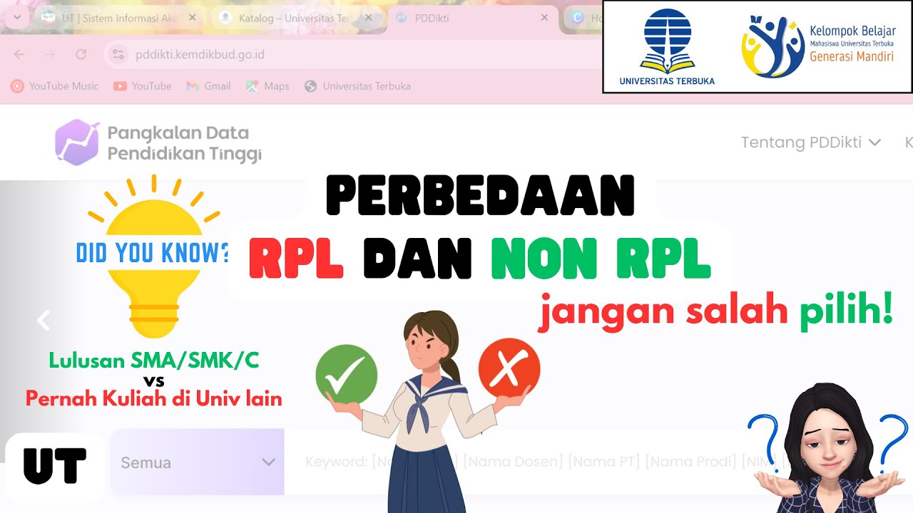 Jangan Salah! Perbedaan RPL dan Non RPL di Universitas Terbuka - YouTube