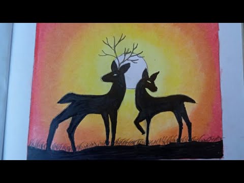 How to draw beautifull dear easy step by step| Scenery dear drawing ...