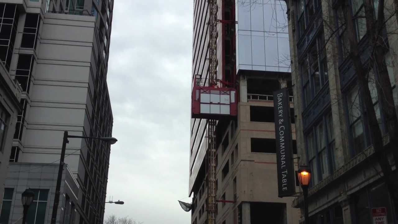 Construction Elevator Ascending High Rise - YouTube