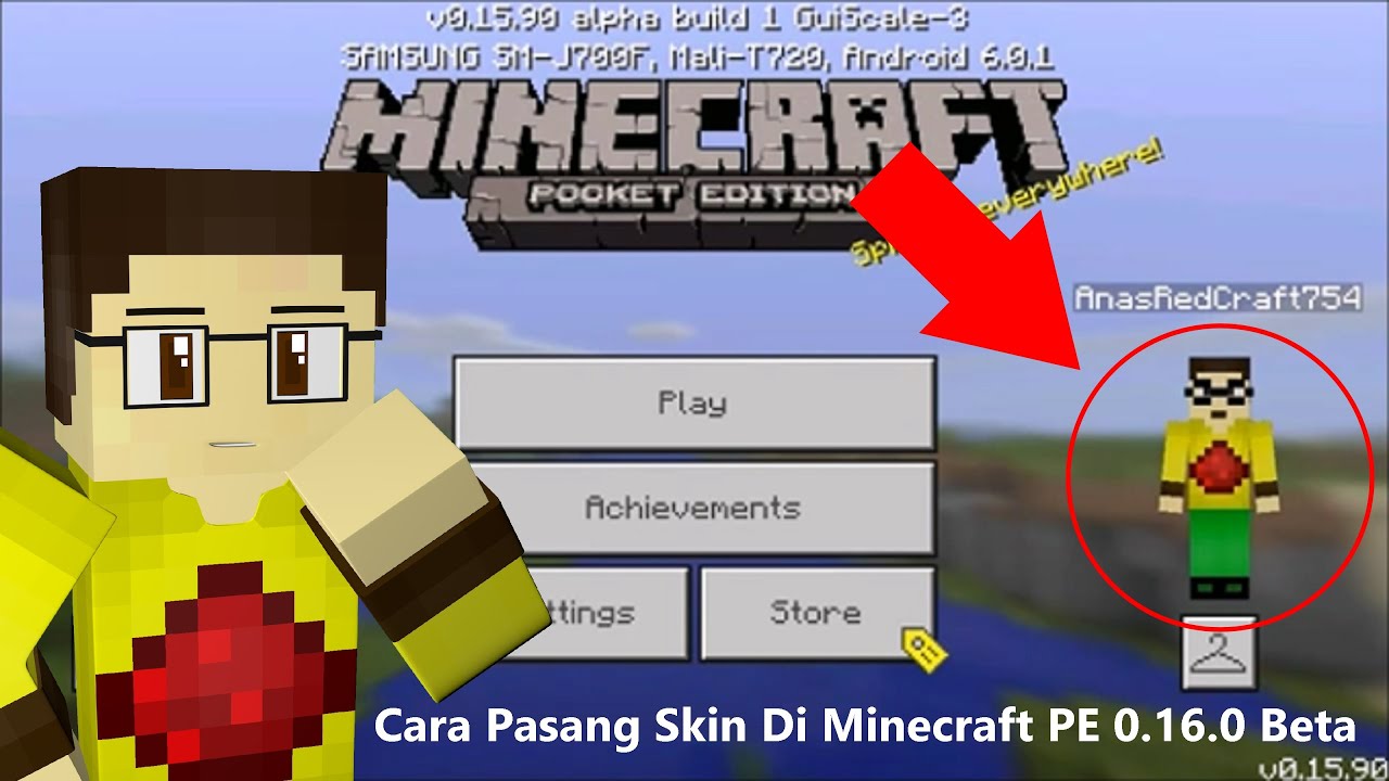 Cara Ganti Skin Di Minecraft PE 0.16.0 Beta - Minecraft PE Tutorial #2 ...