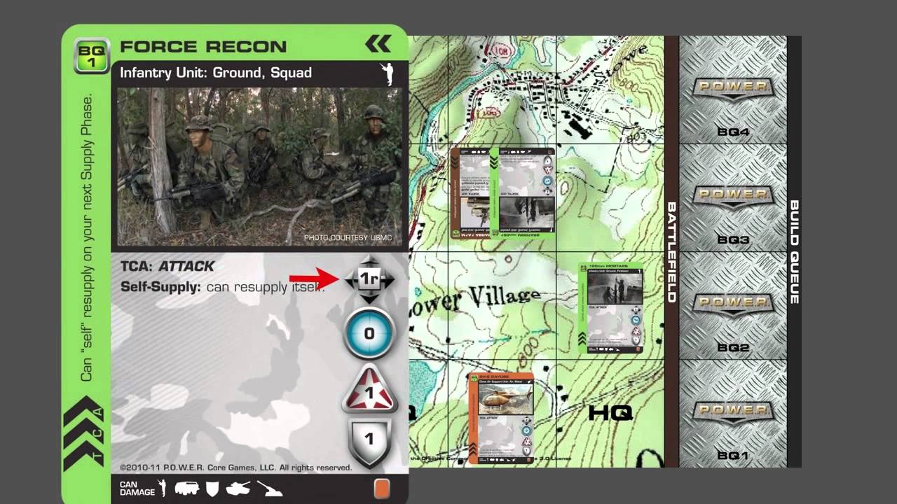 P.O.W.E.R. the game | Military Tactical Card Game - Example Turn - YouTube
