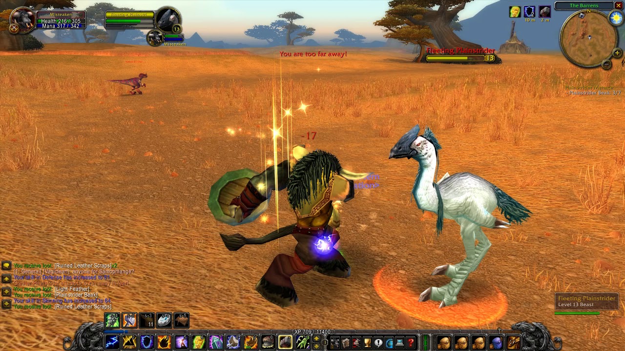 World of Warcraft: The Barrens: Plainstrider Menace - YouTube
