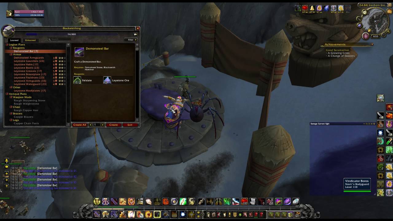 Demonsteel Armguards WoW Craft - YouTube