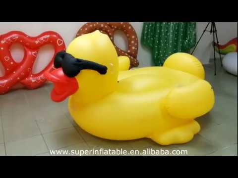 giant inflatable rubber yellow duck pool float toy for sale - YouTube