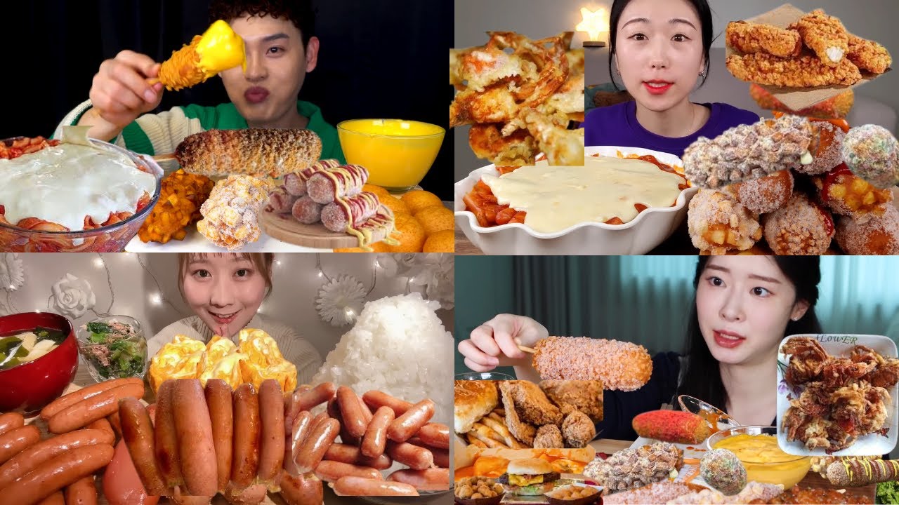 “I Survived 4 INSANE Mukbangs in ONE Video! 🌶🦐🍰 Spicy, Seafood ...