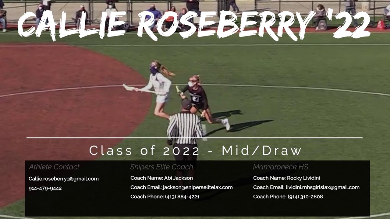 Callie Roseberry November 2020 Lacrosse Highlights - YouTube